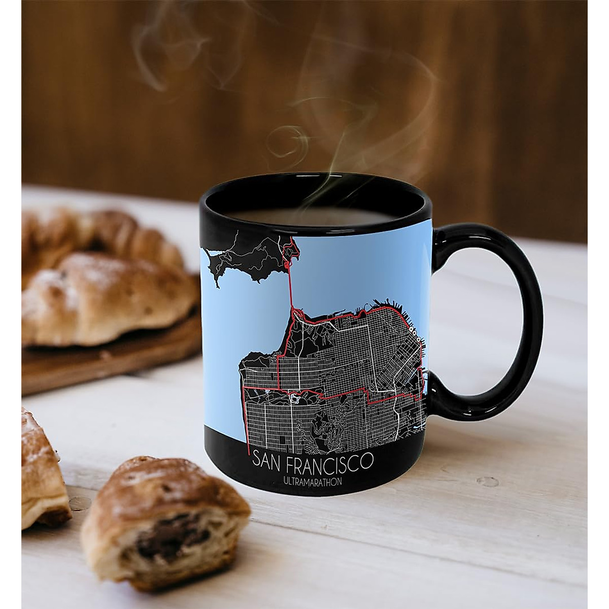 Ultra Marathon San Francisco Gifts and Souvenirs - Unique Drinkware - Ultra Marathon Race Momento - 11oz Black Ceramic Mug