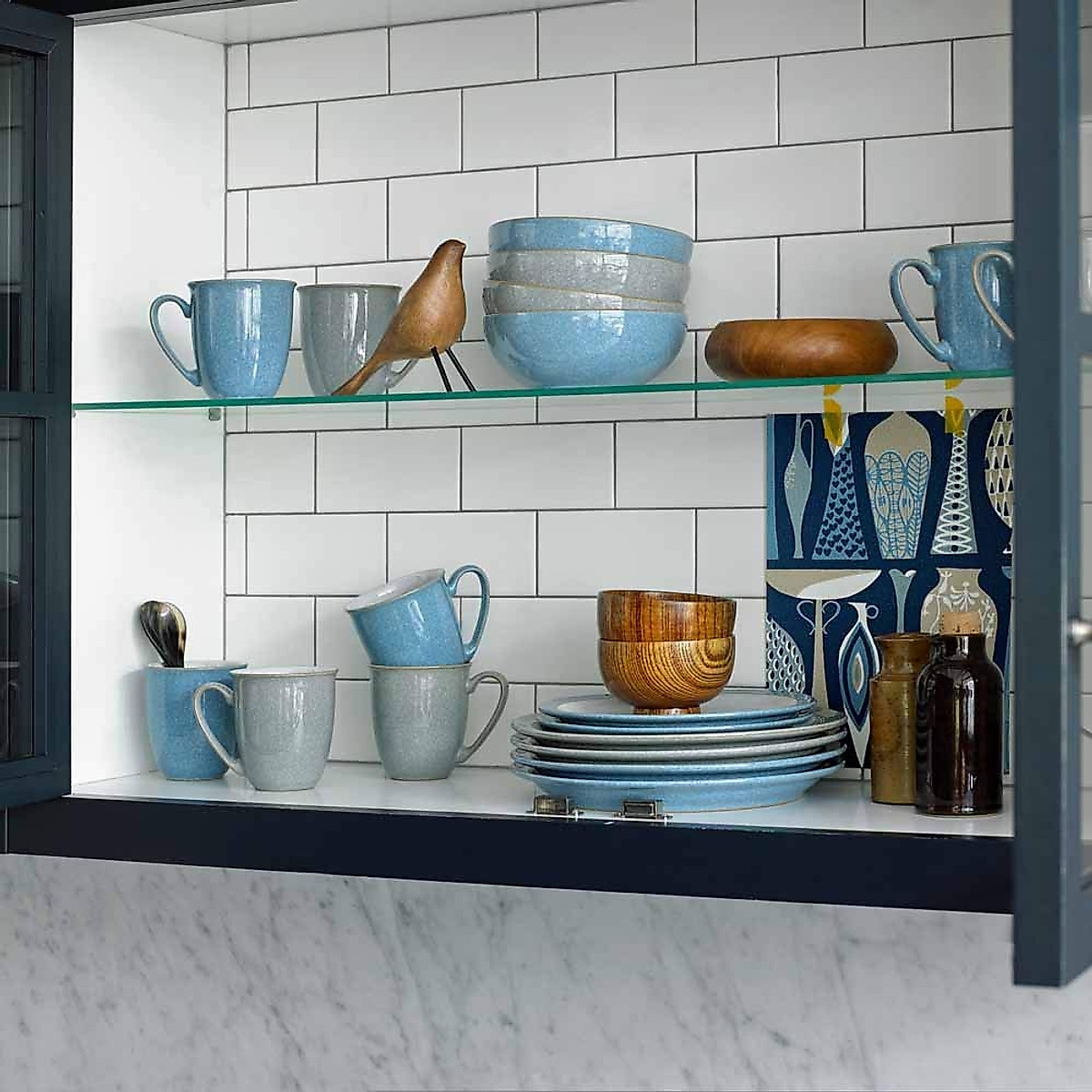 Denby 381048907 Elements 4 Piece Cereal Bowl Set, Blue