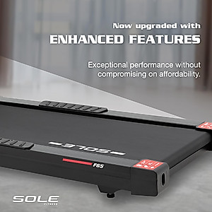 New 2023 Treadmill, Sole Treadmill F65, Foldable Treadmills for Home Use, Bluetooth, Wide Speed Range, Large Running Surface, Treadmill Foldable, Treadmills for Home with Incline, (Sole F65)