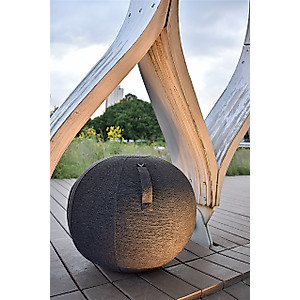 Vivora Luno Exercise Ball Chair, Charcoal Cover, Chenille, Max Size (25 to 26 inches), for Home Offices, Balance Training, Yoga Ball