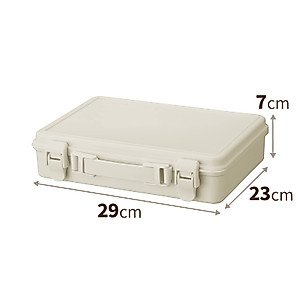 Tenma Lightweight and Easy to Handle Plastic Storage Box, Perfect for B5 Size Notebooks, Sewing Box, Small Items, Hakot, Off-White, Width 11.4 x Depth 9.1 x Height 2.8 inches (29 x 23 x 7 cm) [Size: