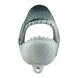 Treasure Gurus Cast Iron Shark Head Beer Cap Soda/Pop Top Wall Mount Bottle Opener Bar/Pub Tool