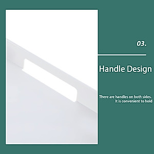 Plastic Serving Tray with Handles Rectangular in White 12.99inchx10.24Inch, Breakfast Tray Reusable Charcuterie, Food, Snack, Dessert Platters, Used in Bedroom, Kitchen, Living Room, Bathroom…