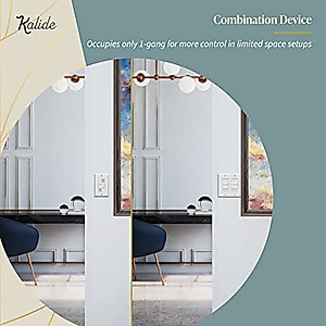 TOPGREENER Kalide Dual Load Dimmer Light Switch, Double LED Dimmer Switch, Full Range Dimming, Single Pole, Wall Plate Included, 120VAC,200W LED/CFL, Neutral Wire Not Required, TGDDS-W-2PCS, White