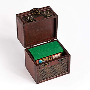 KakapopoTCG Elven Vault (Chainmail) Wood Deck and Counter Box Protector Sleeve Storage Trading Cards TCG MTG Magic FaB YGO EDH Commander Box FaB TCG PTCG Dice Box DnD Spell Box