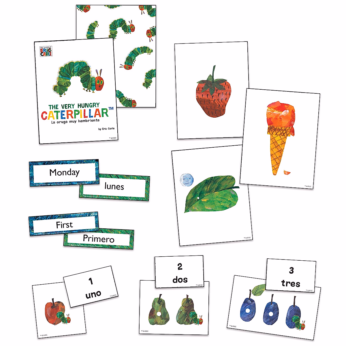 World of Eric Carle | The Very Hungry Caterpillar Learning Cards | English and Spanish, 67ct