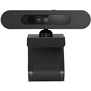 Lenovo 500 FHD Webcam, 1080p, Teleconferencing Video Camera for Desktop & Laptop PCs, Windows Hello, Digital Zoom, Wide-Angle Tilt/Pan, Privacy Shutter, USB-C, GXC0X89769, Black