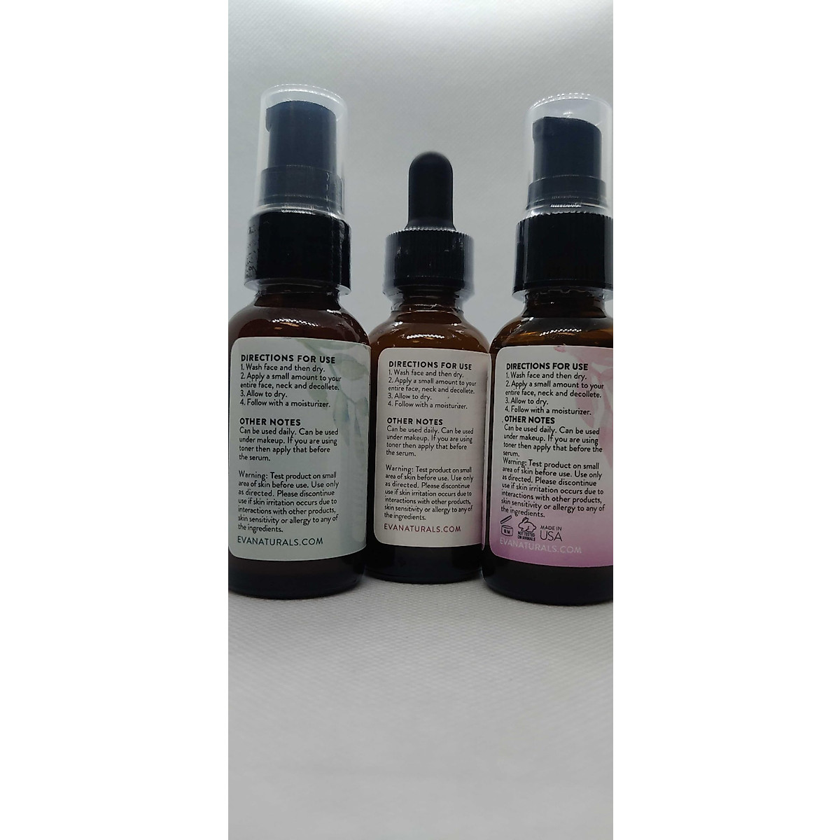 Natural Firm & Glow Skincare Set of 3 Serums – Skin Care Products With 20% Vitamin C Serum, Peptide Complex Serum, Niacinamide Vitamin B3 Serum - Peptides Serum for Face - Face Serum by Eva Naturals