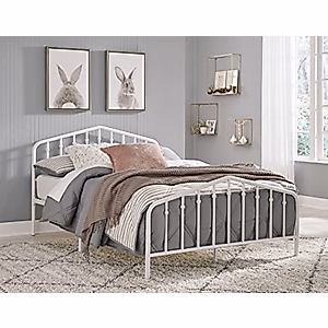Signature Design by Ashley Casual Trentlore Metal Bed, Full, White