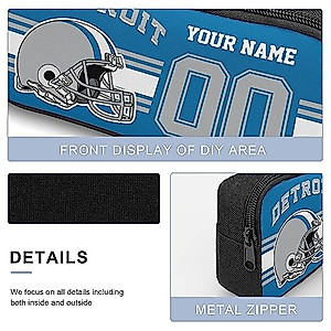 Midkepf Custom Detroit Backpack with Lunch Bag Pencil Case, Personalized Name and Number Backpacks Pencil Box Lunch Bags, Customize 3pcs Set Gifts for Men Women Fans