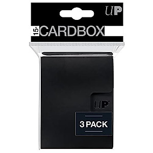 Ultra Pro - Card protector PRO 15+ Card Box 3ct (Black) - Protect your Valuable Sports Cards, Gaming Cards, And Collectible Trading Cards, Fits Inside Deck Box for Extra Protection