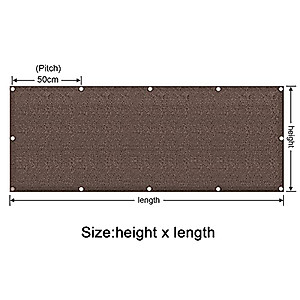 WUZMING Balcony Privacy Screen, Outdoor Yard Wall Fence Privacy Protection Net Weatherproof UV Protection, with Rope and Cable Ties (Color : Brown, Size : 70x460cm)