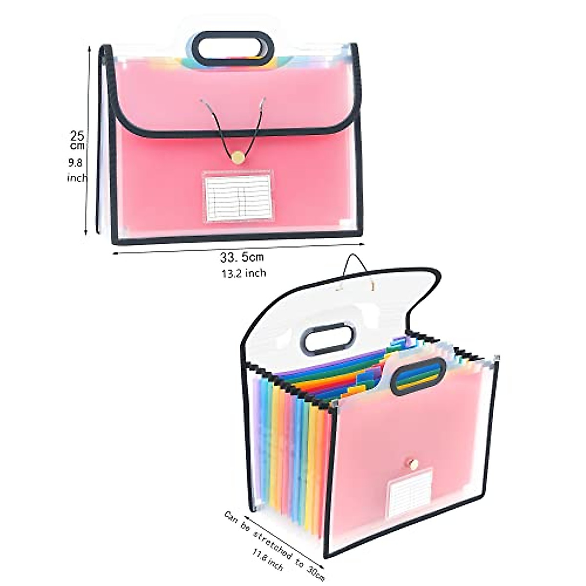 13 Pockets Expanding File Folder with Handle Accordion File Folder Organizer for A4 Letter Size Paper Document Holder Organizer with Expandable Cover (1)