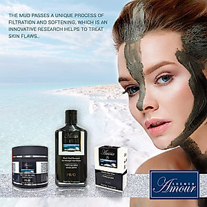 Shemen Amour Dead Sea Natural Treatment, Black Mud Shampoo Stronger Hair Roots