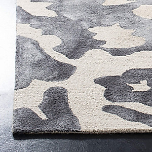 SAFAVIEH Dip Dye Collection 8' x 10' Beige / Charcoal DDY517E Handmade Modern Abstract Premium Wool Area Rug