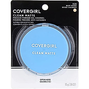 CoverGirl Oil Control Compact Pressed Powder, Buff Beige [525], 0.35 oz (Pack of 3)