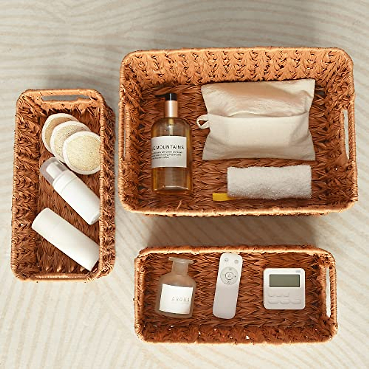 GRANNY SAYS Bundle of 3-Pack Wicker Baskets & 3-Pack Wicker Storage Baskets