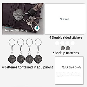 Nutale Key Finder, 4-Pack Bluetooth Tracker Item Locator with Key Chain for Keys Pet Wallets or Backpacks and Tablets
