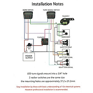 Universal ATV UTV Turn Signal Kit,SXS Street Legal Kit with Turn Signal Light Rocker Switch Flasher Relay Fuse Line LED Lightsfor SXS Dirt Bike Polaris RZR Can-Am Kawasaki Motorcycle