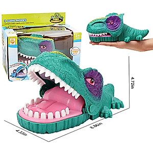 Snappy Dinosaur Dentist Classic Bite Finger Game Dino Toy Funny Family Party Tabletop Board Game with LED Light and Sound
