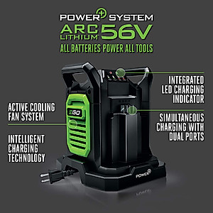 EGO SNT2400 24 in. Self-Propelled 2-Stage Peak Power Snow_Blower, Black & CH2800D 56-Volt 280W Dual Port Charger