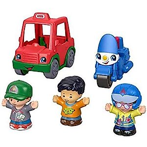 Fisher-Price Little People Share & Care Vehicle Gift Set with Police Motorcycle and Pizza Delivery Car