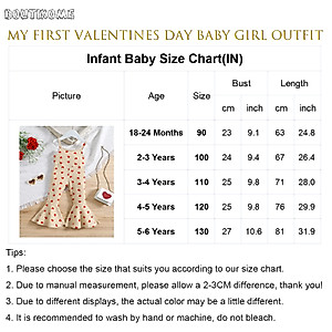 BOUTIKOME Toddler Baby Girl Valentine's Day Outfits Bell Bottom Romper Love Heart Strap Sleeveless One Piece Jumpsuit(Beige,4-5T)