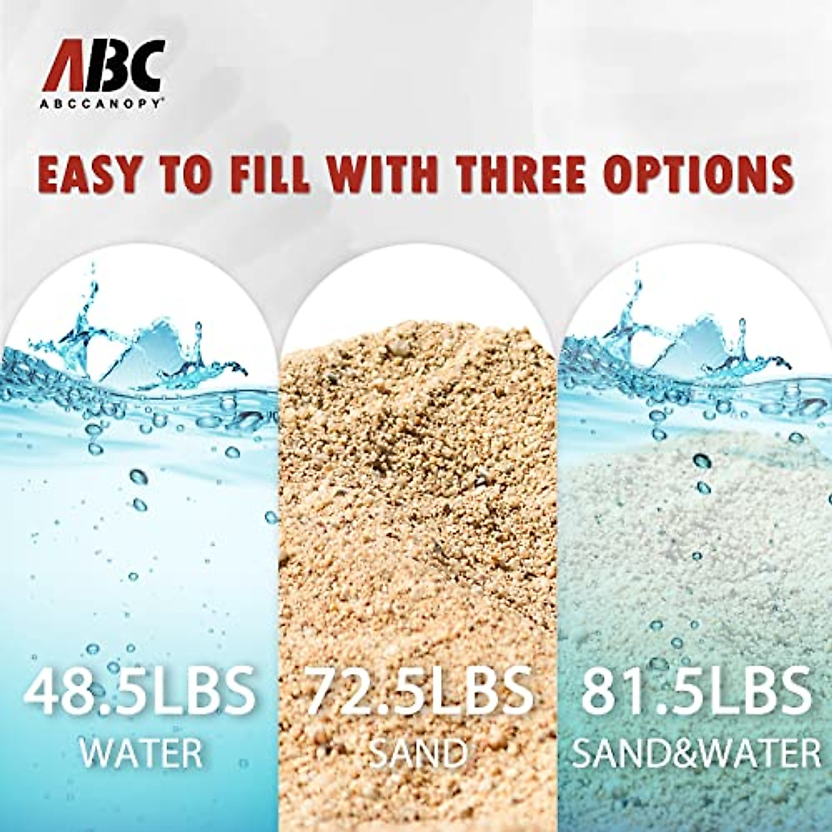 ABCCANOPY 48.5lbs Umbrella Base Water Filled Stand Market Patio Outdoor Heavy Duty Umbrella Stand Holder(Black)