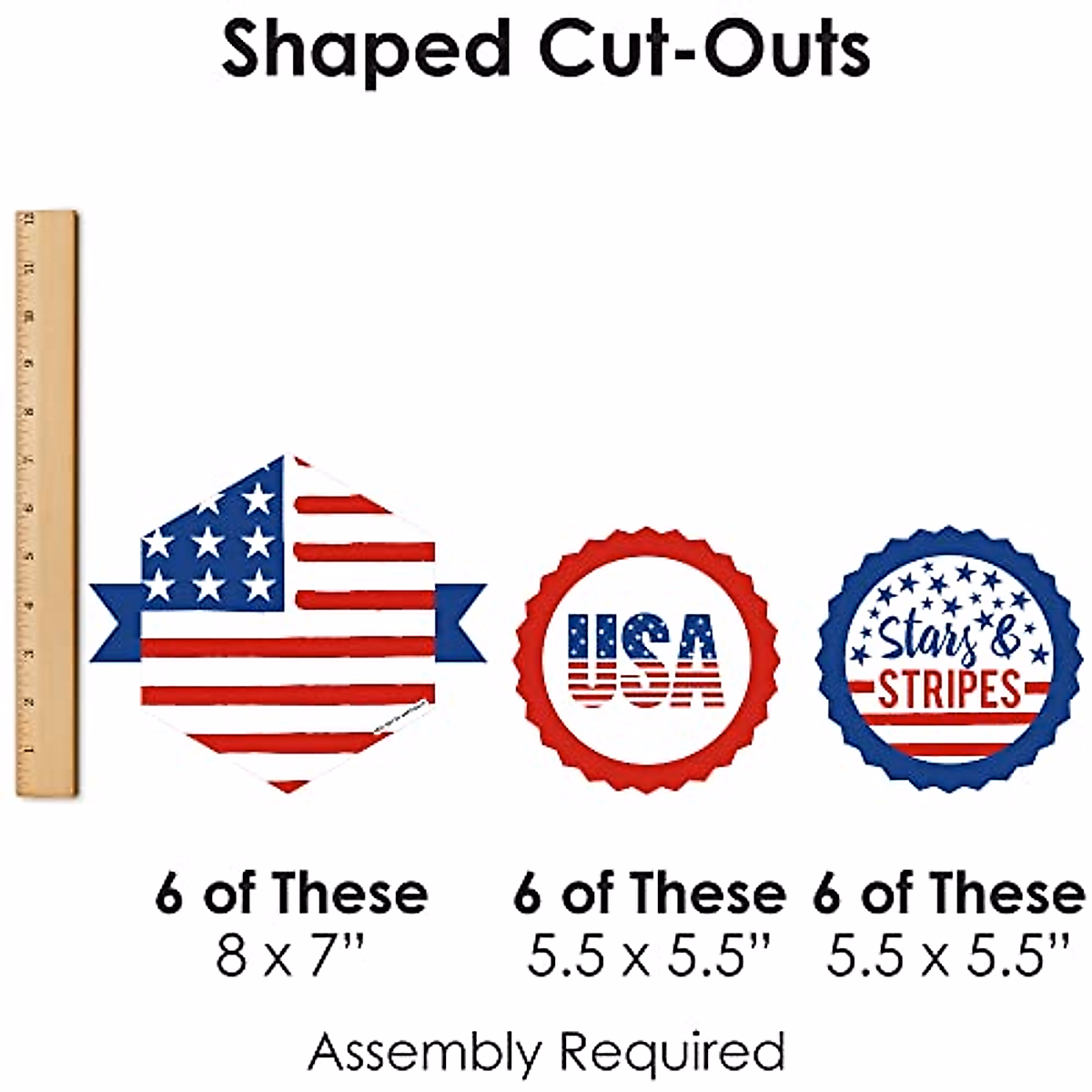 Big Dot of Happiness Stars and Stripes - Hanging Patriotic Party Tissue Decoration Kit - Paper Fans - Set of 9