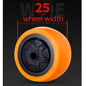 Furniture Casters 2 Inch 50mm Thread M8 Castor Wheels with Brake Silent Pu Heavy Duty 280kg Swivel Castors Dust-Proof 4 Pcs(M8 2brake+2swivel)