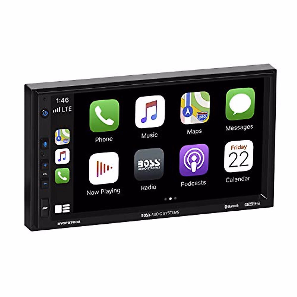 BOSS Audio Systems BVCP9700A Car Audio Stereo System - Apple CarPlay, Android Auto, 7 Inch Double Din, Touchscreen, Bluetooth Audio and Calling Head Unit, Radio Receiver, No CD Player, for Amplifier