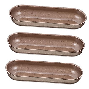 Hemoton 3pcs Bread Mold Mini Hot Dogs Metal Dies Mini Griddle Hot Dog Baking Mold Big Muffin Pan Hot Dog Trays Long Bread Baking Mold Hot Dog Baking Pan Bread Baking Pan French Bakeware