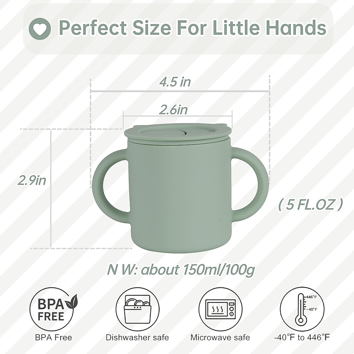 Chicrinum 2-in-1 Silicone Sippy Cup with Straw & Snack Cup Lid, Food-Grade Silicone Baby Straw Cup, Spill Proof Toddler Straw Cup for 6 Month+, Dishwasher Safe