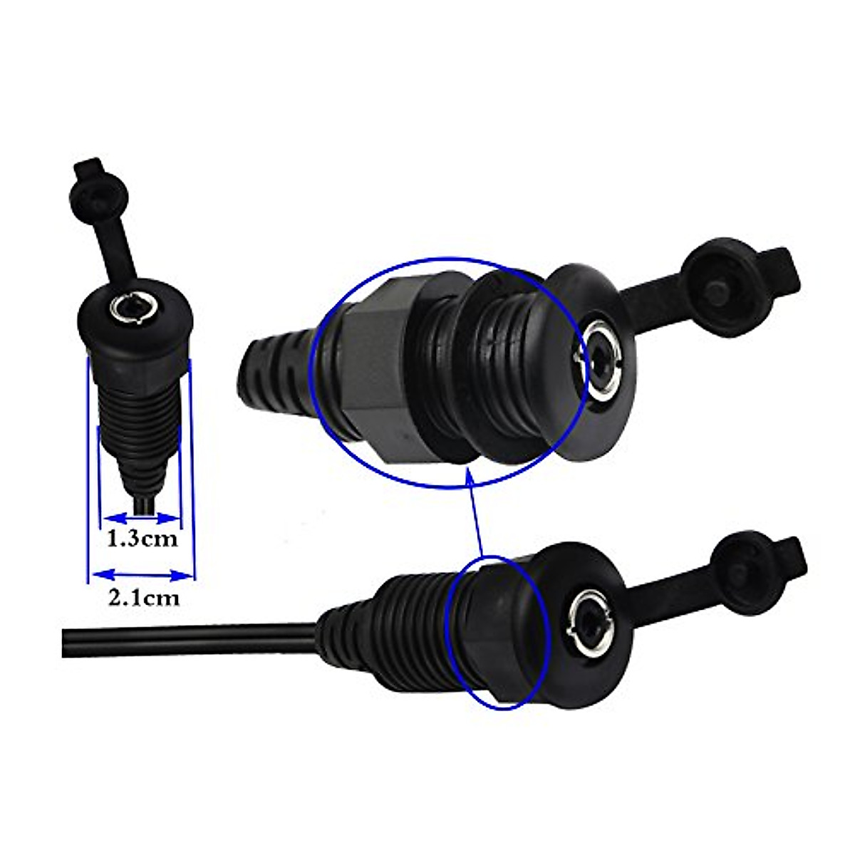 3.5MM AUX Panel Mount Cable - zdyCGTime 3.5mm Extension Mount, Dash Mount, Flush Mount, Panel Mount Cable, for Car, Boat, Motorcycle (2M)