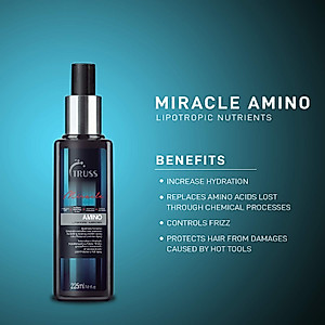 Truss Ultra Hydration Shampoo and Conditioner Set Bundle with Amino Miracle Heat Protectant Hair Spray