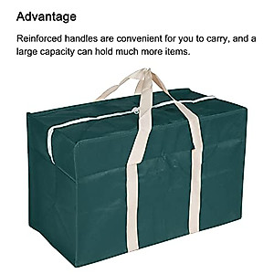 PATIKIL Closet Storage Bags, 23.6'' Length Clothes Blanket Organizer Foldable Bag with Carrying Handles for Bedding Clothing, Green