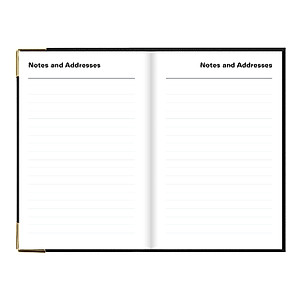 Letts of London Classic Weekly Planner, 12 Months, January to December, 2024, Gold Corners, Pocket Size, 4.25" x 2.75", Black (C32EBK-24)