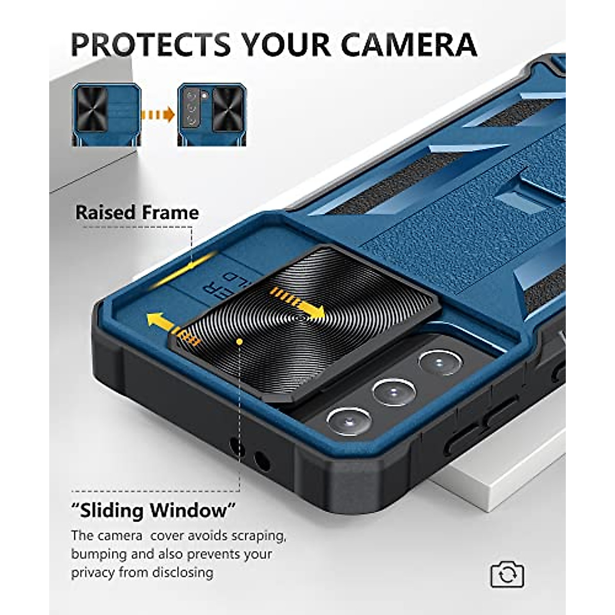 SOiOS for Samsung Galaxy S21 5G Case: Galaxy S21 5G 6.2" Case with Kickstand | Heavy Duty Protection Phone Cover | Durable Protective Shockproof Case Blue