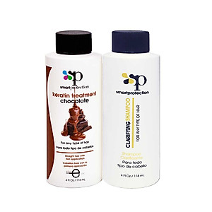 infinito colors Chocolate Medium Strength Keratin Treatment with Clarifying Shampoo 4oz by Smart Protection