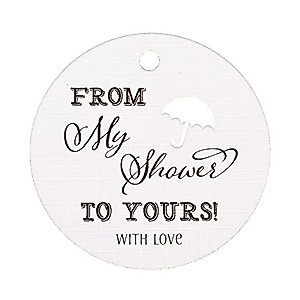 Summer-Ray 50pcs from My Showers to Yours Bridal Shower Favors Gift Tags Thank You Tags (White)