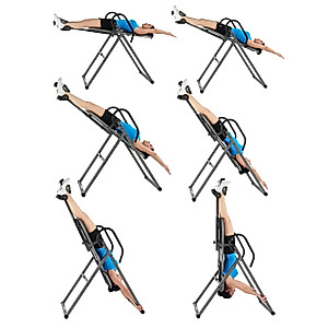 INNOVA HEALTH AND FITNESS ITM4800 Advanced Heat and Massage Inversion Table,Black/ Blue / Gray