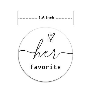 ZLKAPT 60pcs His Favorite and 60pcs Her Favorite Stickers Wedding Favor Labels - black white Wedding Favor Stickers His & Her Favorite - Unique gift idea for shower, party