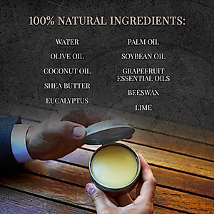 Handmade Natural Organic Shave Soap - Large 7oz Tin Shaving Soap, Shave Soap For Men With Dry Sensitive Skin, Made With Olive Oil, Coconut Oil, Palm Oil, Shea Butter, Beeswax, Creamy Lather (Neutral)