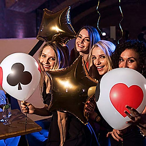 12 Inch Casino Card Night Latex Balloons, 50 Pack Poker Balloons Casino Party Balloons, Casino Night Poker Birthday Decorations