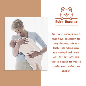 iAOVUEBY Baby Shower Gifts, Baby Gifts for Girls Boys, Unique Baby Gifts Basket Essentials Stuffs - Baby Lovey Blanket Newborn Bibs Socks Wooden Rattle & Greeting Card, Newborn Baby Gift Set