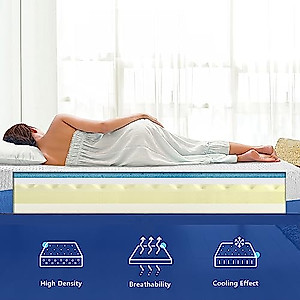 Olee Sleep Aquarius 10-Inch Memory Foam Mattress Blue Twin