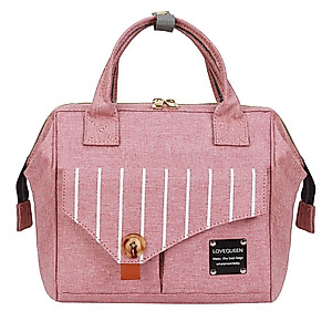 MOMIGO Diaper Bag Backpack- Baby Waterproof Multi-Function Mini Smart Diaper Bag Backpack With Insulation Pocket Baby Messenger for Outdoor & Working Mothers, Small Size (Pink)