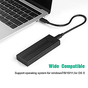 M.2 NVME SSD Enclosure Adapter, 10Gbps USB C Aluminum Case, Professional Portable State Drive External Enclosure for Computer Tablet (Black)