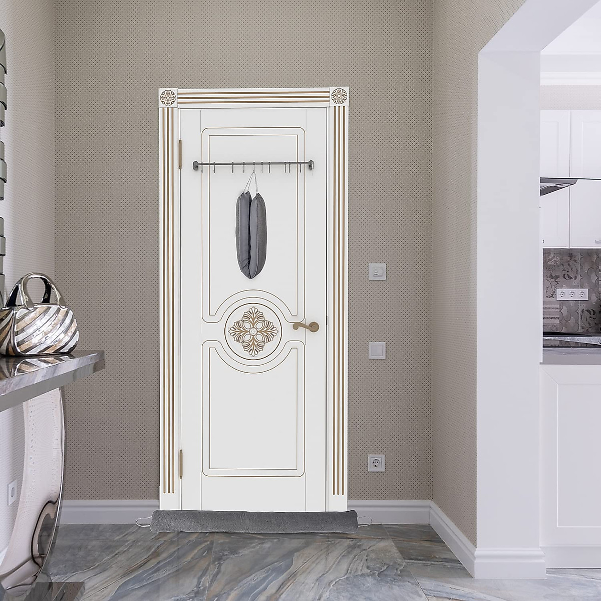 2 PCS Door Draft Stopper 36 Inch Heavy Duty Under Door Draft Blocker,Door Snake, Bottom Section Seal, Noise and air, Energy efficient door guard-Grey