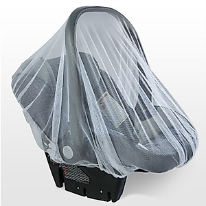 Baby Mosquito Net for Strollers, Carriers, Car Seats, Cradles. Fits Most PacknPlays, Cribs, Bassinets & Playpens. 44 x 48 Inch, Made of White, Portable & Durable Baby Insect Netting